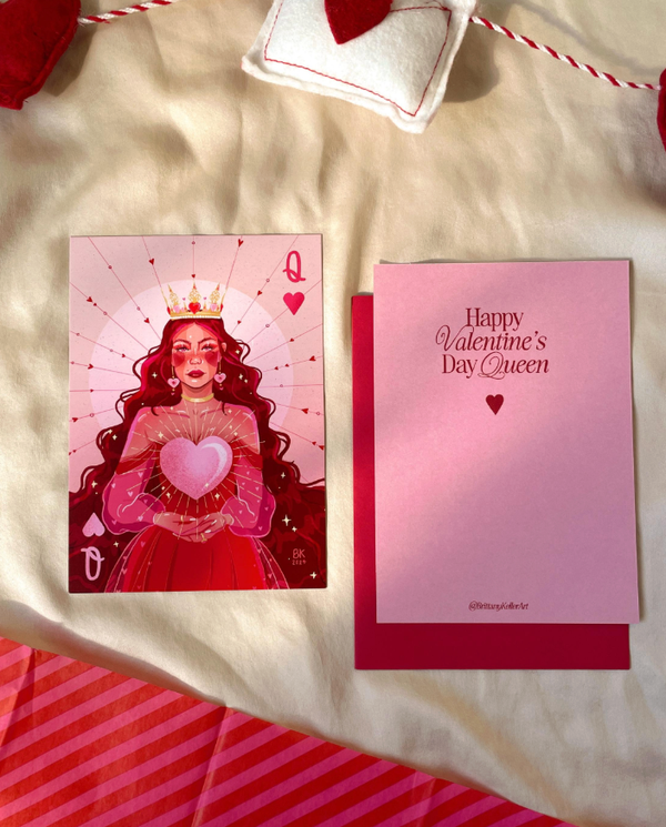 Queen of Hearts *Valentine's Post Card* – Burn Bright Books